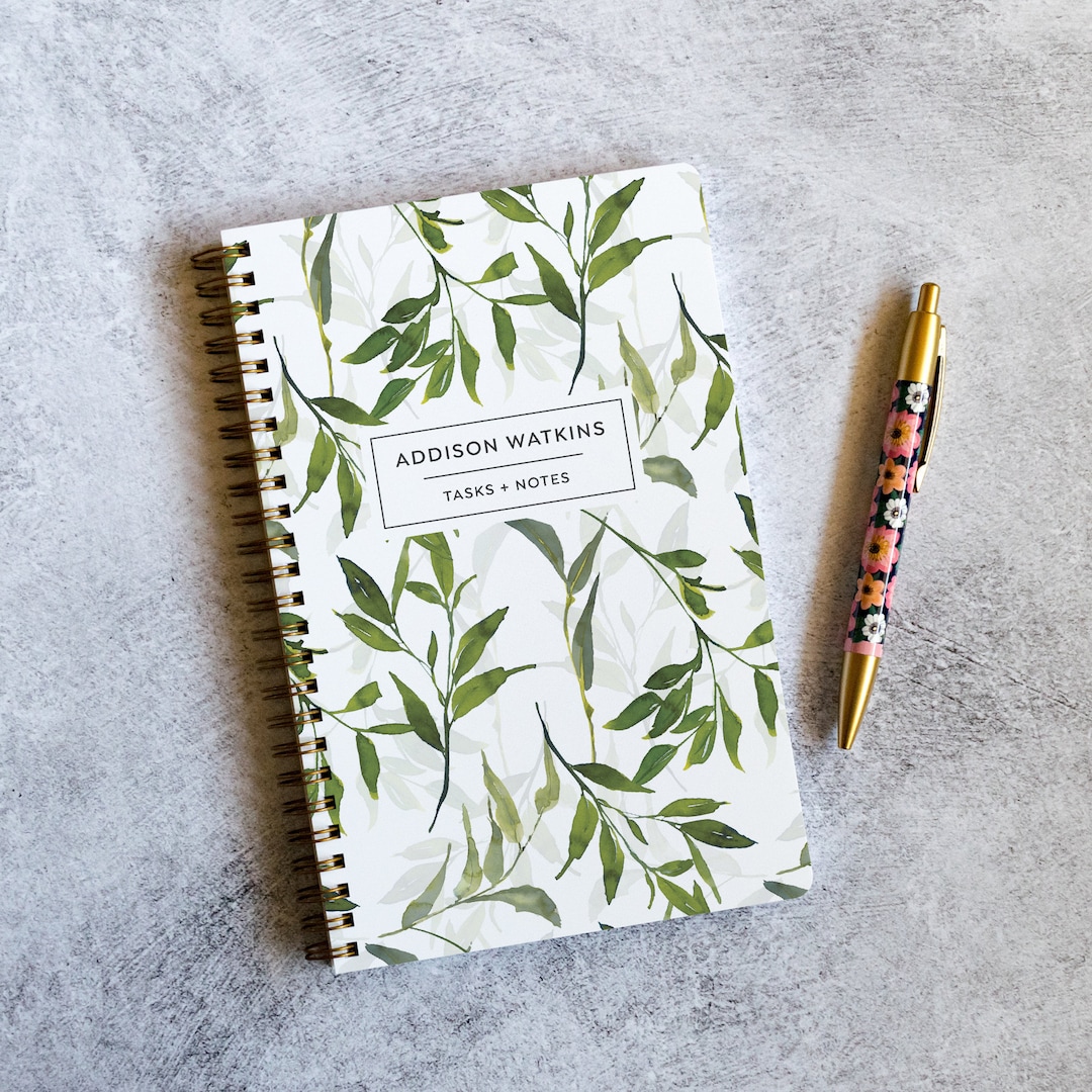 Custom to Do List Notebook With Daily to Do Lists and Notes, Botanical ...