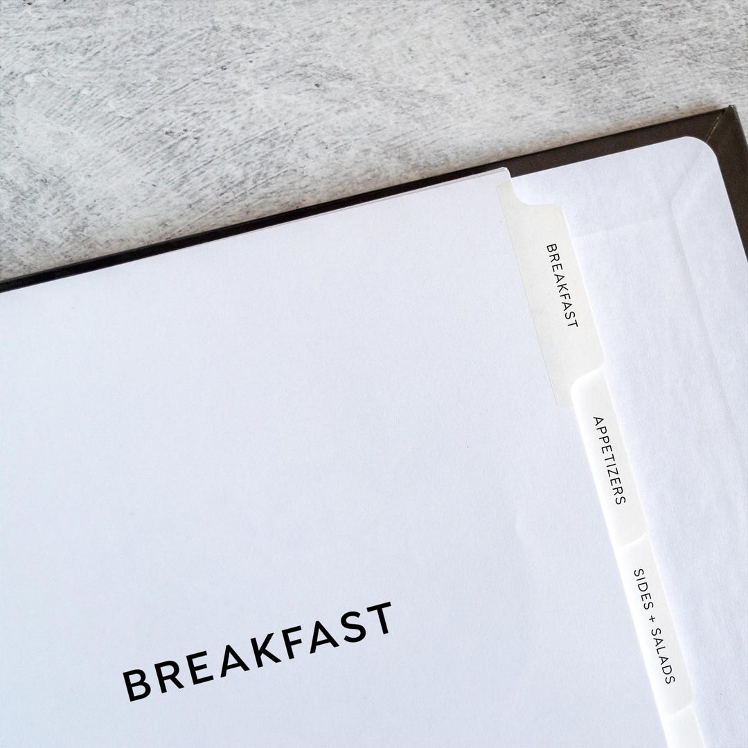 Custom Binder Dividers, Printed Index Tabs Personalized With Your Text ...