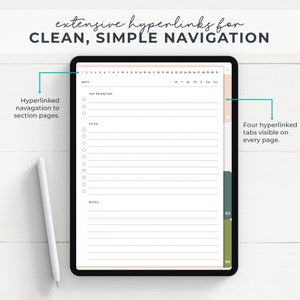 Digital to Do List Notebook With Hyperlinked Tabs and Pages for iPad or ...