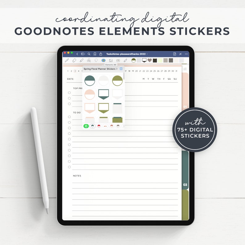 Digital to Do List Notebook With Hyperlinked Tabs and Pages for iPad or ...