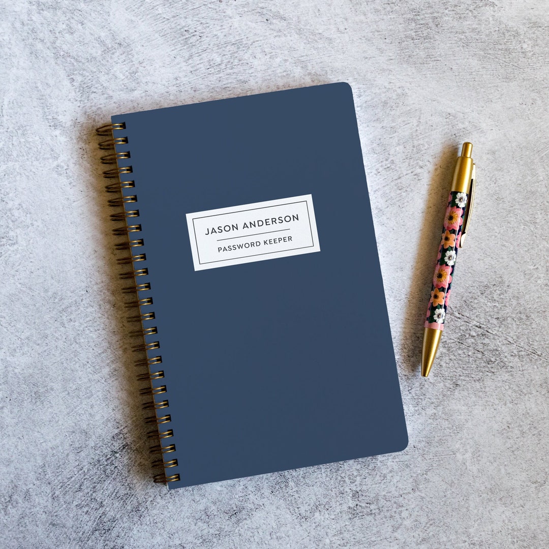 Password Keeper | Personalized Spiral Notebook for Passwords and Logins ...