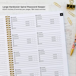 Password Keeper | Personalized Spiral Notebook for Passwords and Logins ...