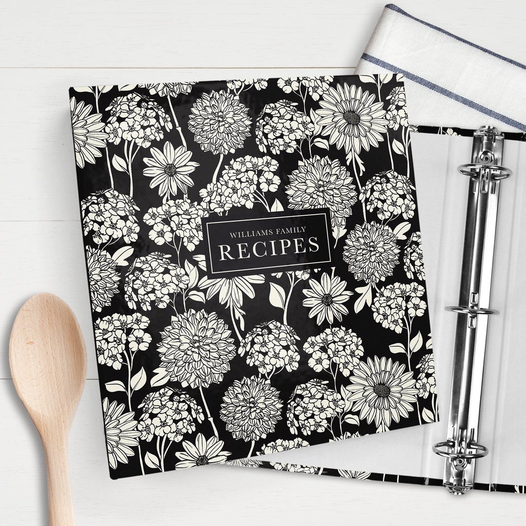 Recipe Card Book, Custom 3-ring Binder, Refillable, Printable Recipe ...