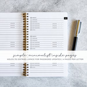 Password Keeper | Personalized Spiral Notebook for Passwords and Logins ...