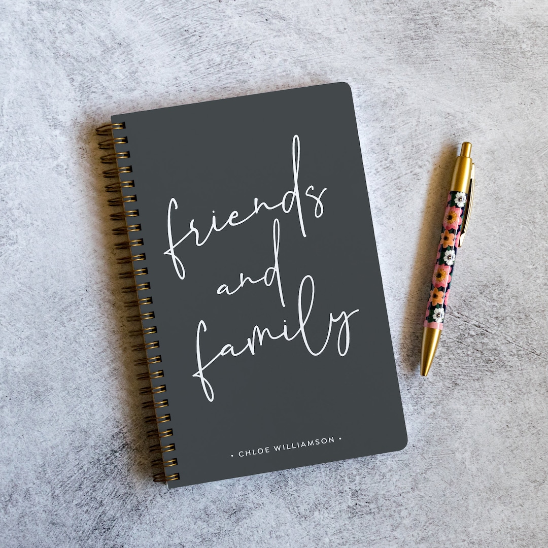 Minimalist Address Book With Personalized Cover and Gold Spiral Binding ...