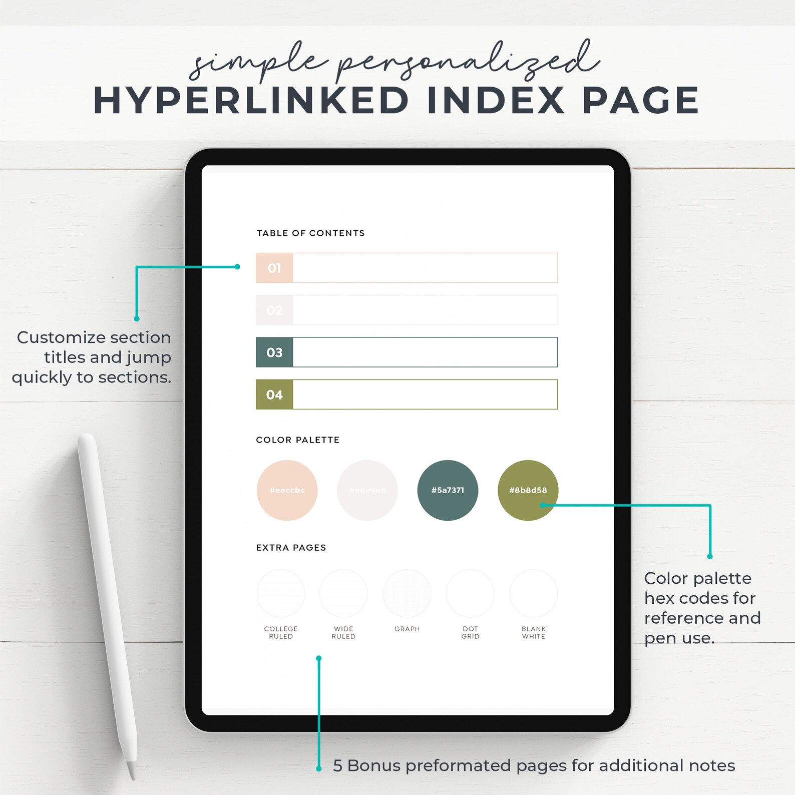 Digital to Do List Notebook With Hyperlinked Tabs and Pages | Etsy