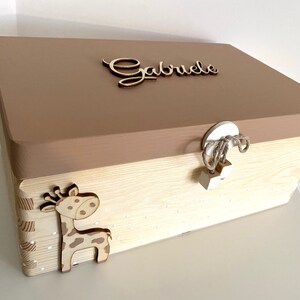 Box With a Giraffe for Baby Wooden Safari Keepsake With Name - Etsy