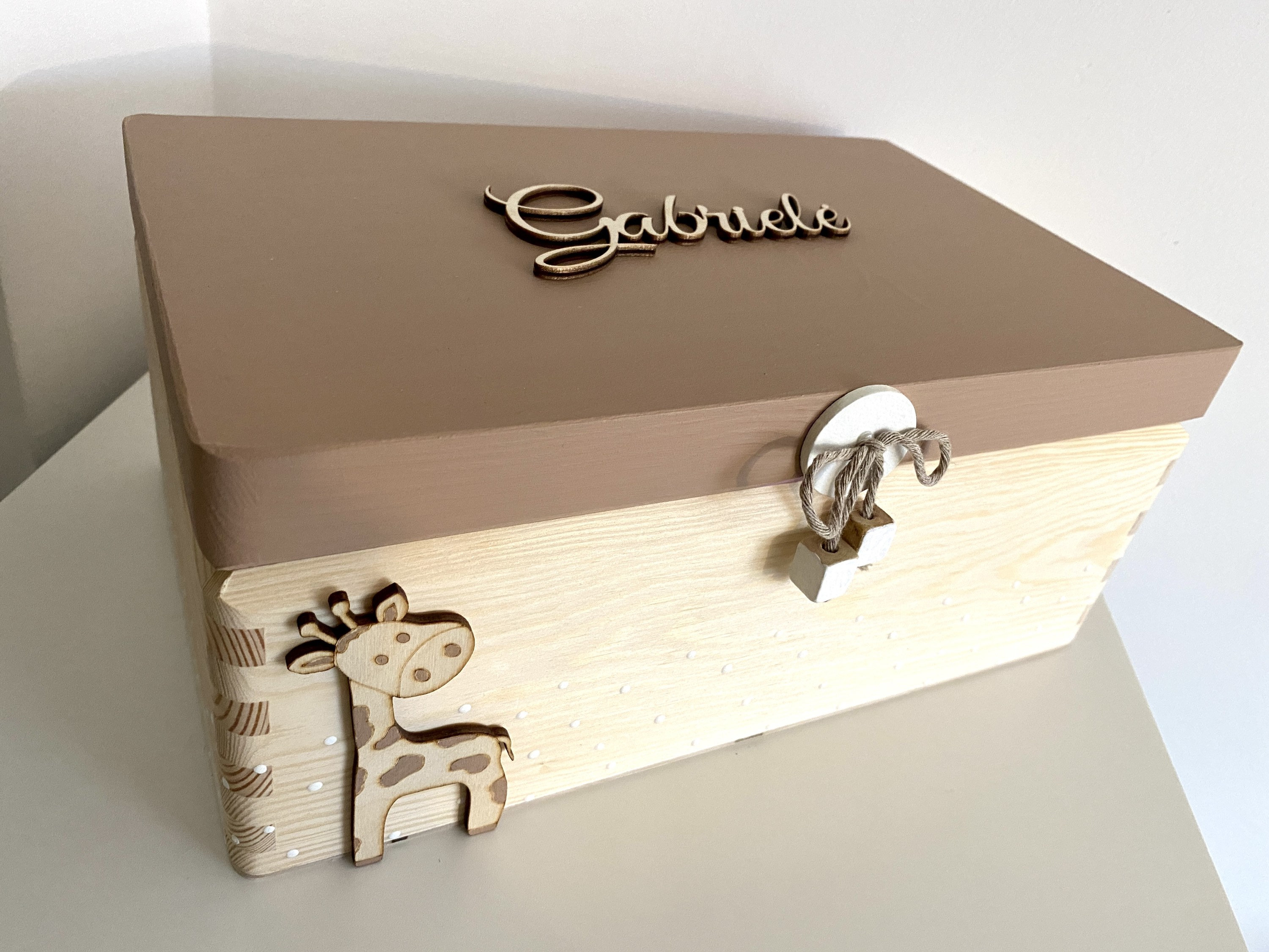Box With a Giraffe for Baby Wooden Safari Keepsake With Name - Etsy