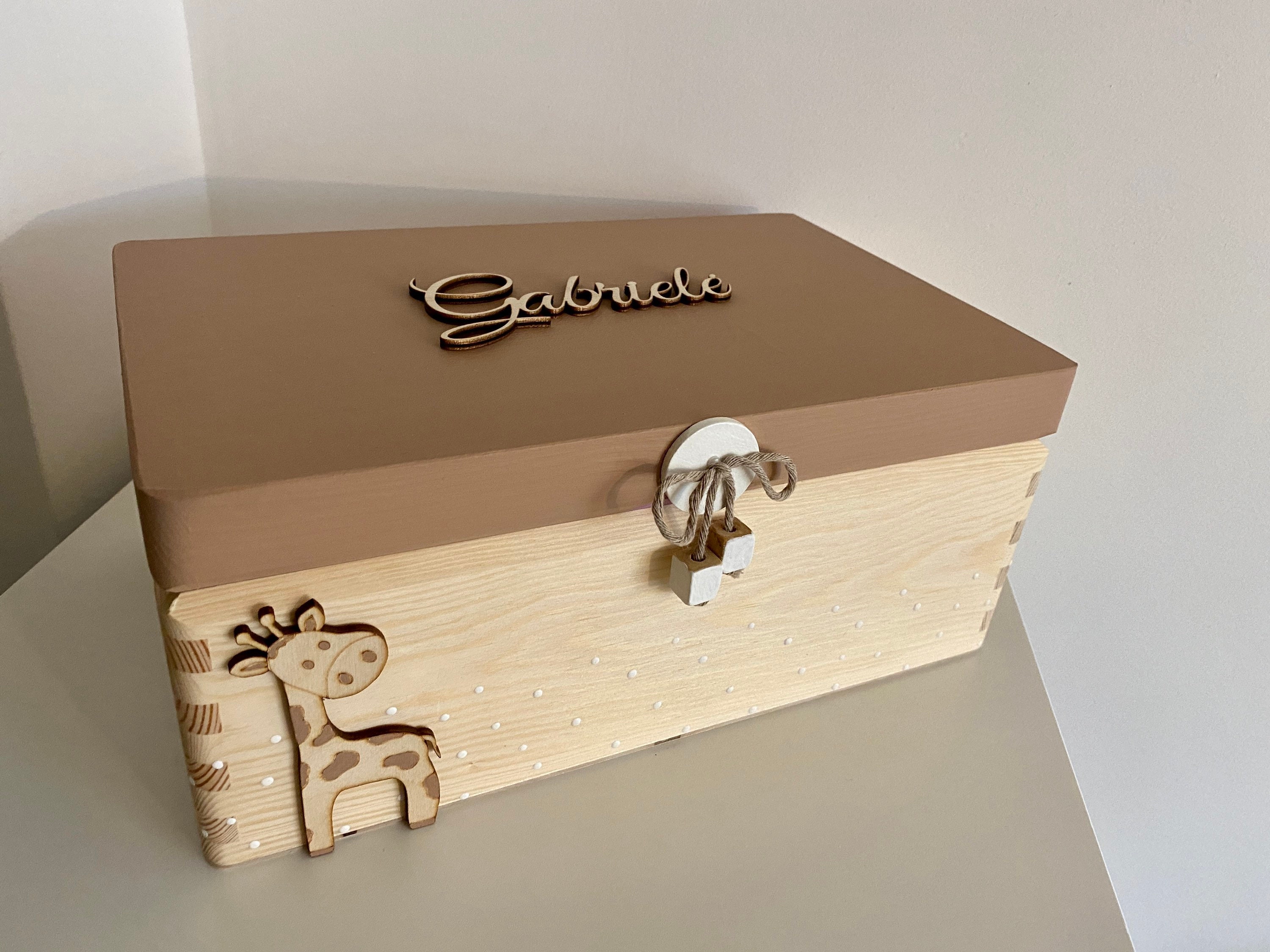 Box With a Giraffe for Baby Wooden Safari Keepsake With Name - Etsy