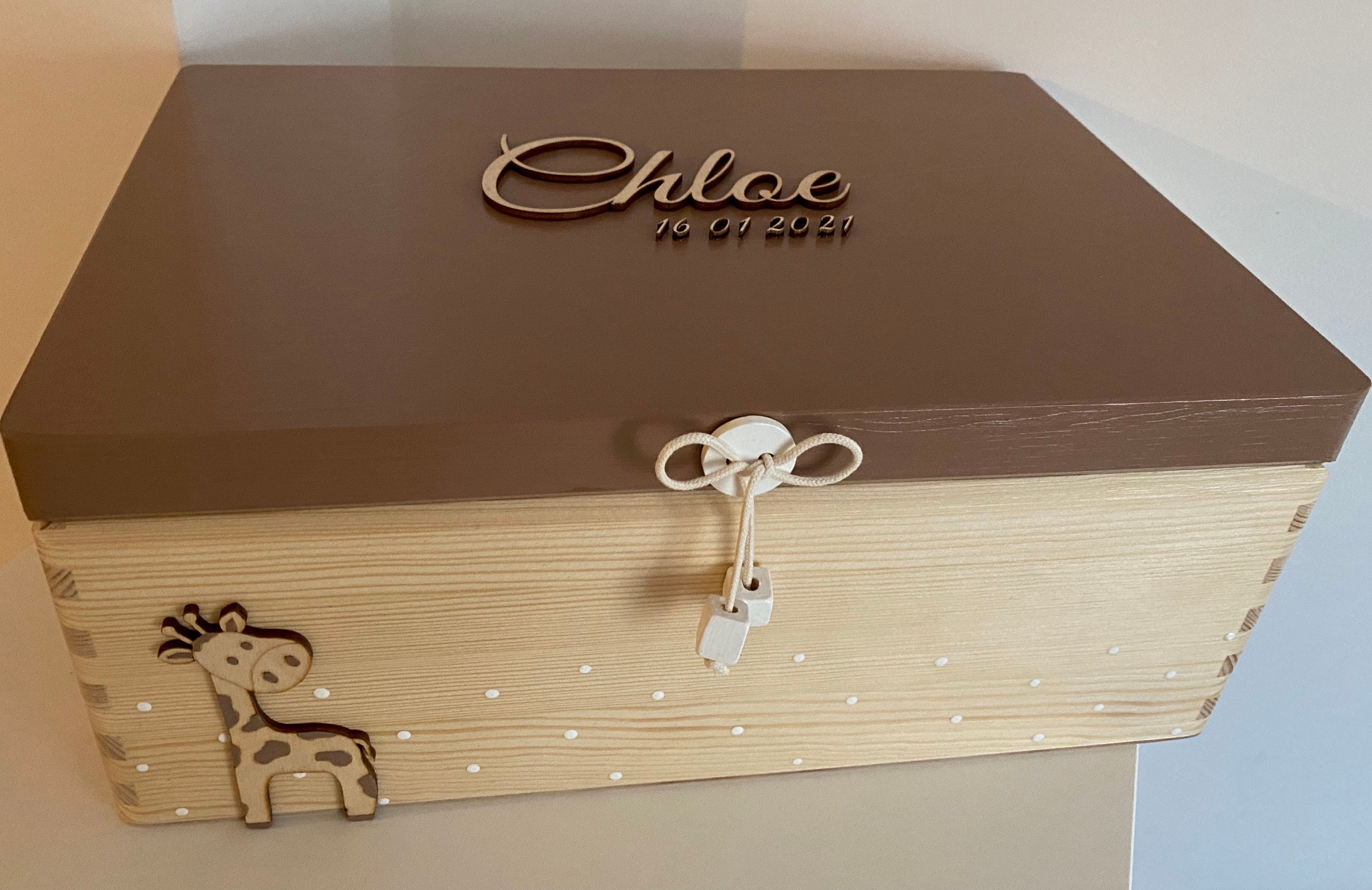 Box With a Giraffe for Baby Wooden Safari Keepsake With Name - Etsy