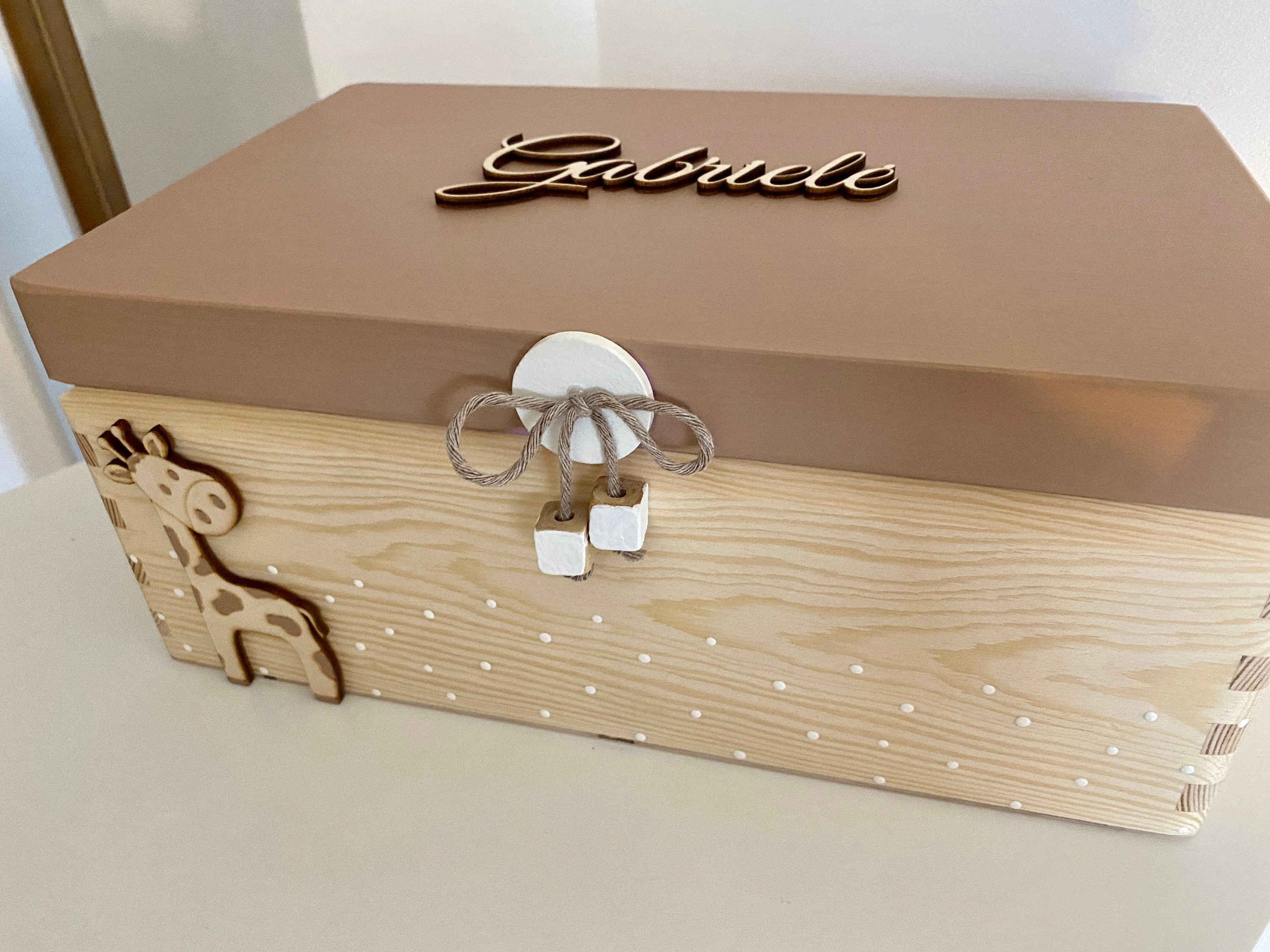 Box With a Giraffe for Baby Wooden Safari Keepsake With Name - Etsy