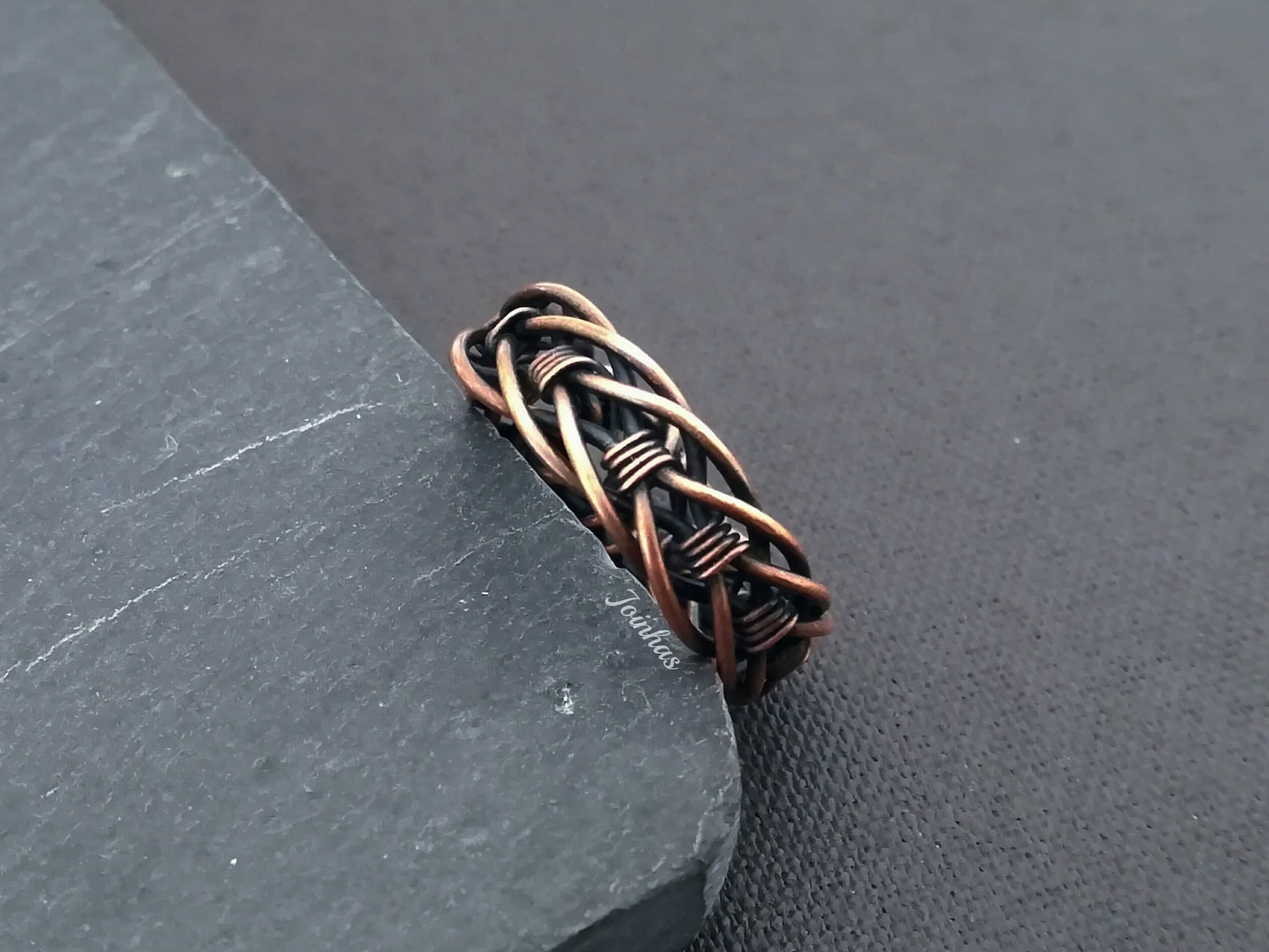 Braided Copper Ring Alternative Wedding Band Ring Friendship - Etsy