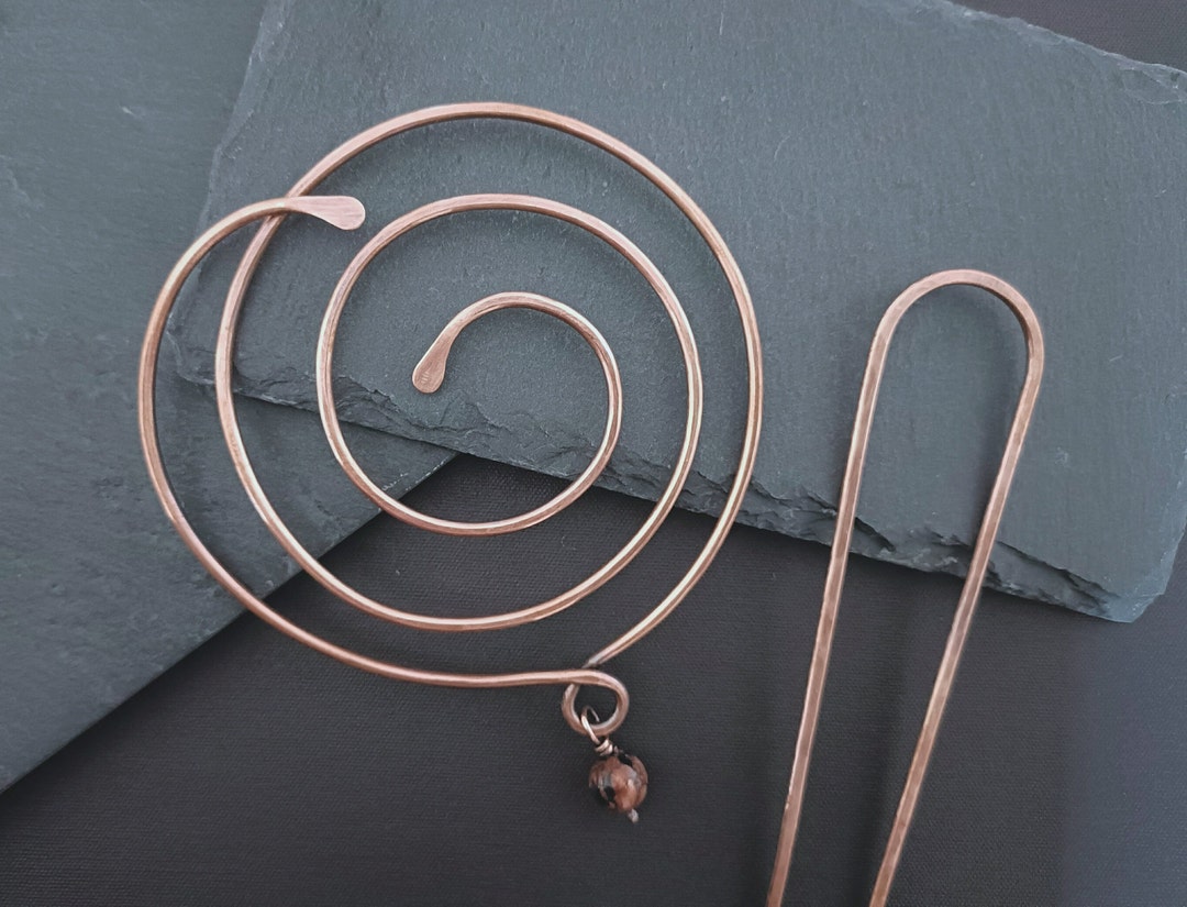 Spiral Bun Cage With Blue Gold Sandstone, Copper or Brass Bun Holder ...