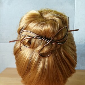 Large Hair Slide, Copper or Brass Hair Barrette, Personalized Bun ...