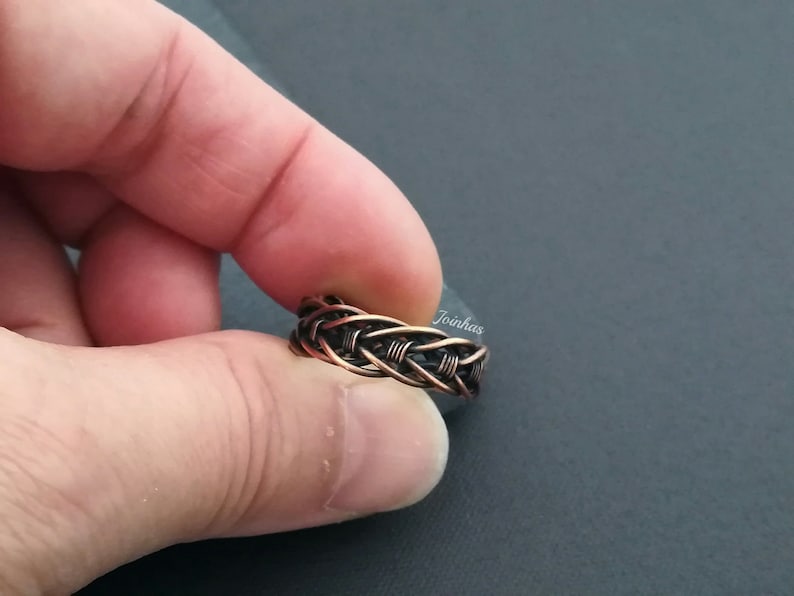 Braided Copper Ring Alternative Wedding Band Ring Friendship - Etsy