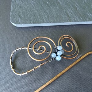 Spiral Hair Slide With Stick, Copper or Brass Bun Holder, Metal Hair ...