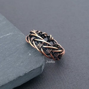 Braided Copper Ring, Alternative Wedding Band Ring, Friendship Ring for ...