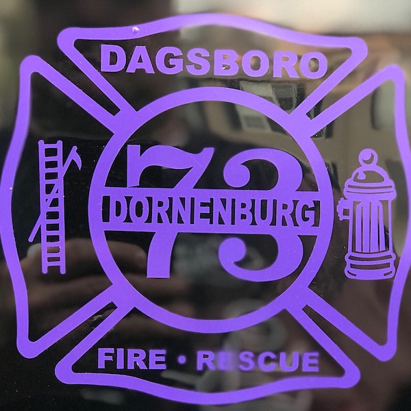 Fire Department Car Decal - Etsy