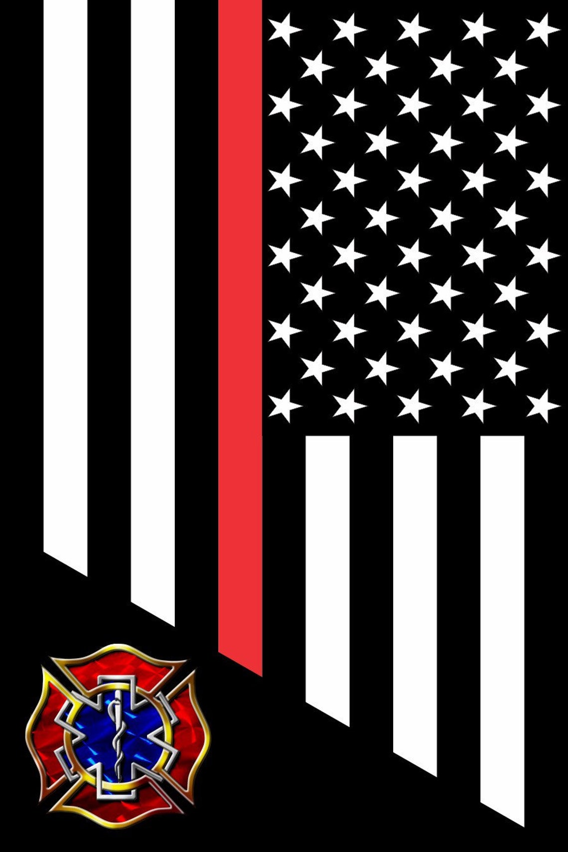 Fire EMT Paramedic Thin Redline 12x18 Garden Flag - Etsy
