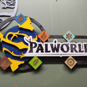 Palworld Elemental Layered Sign, SVG, XCS Files Wall Sticker Decal ...