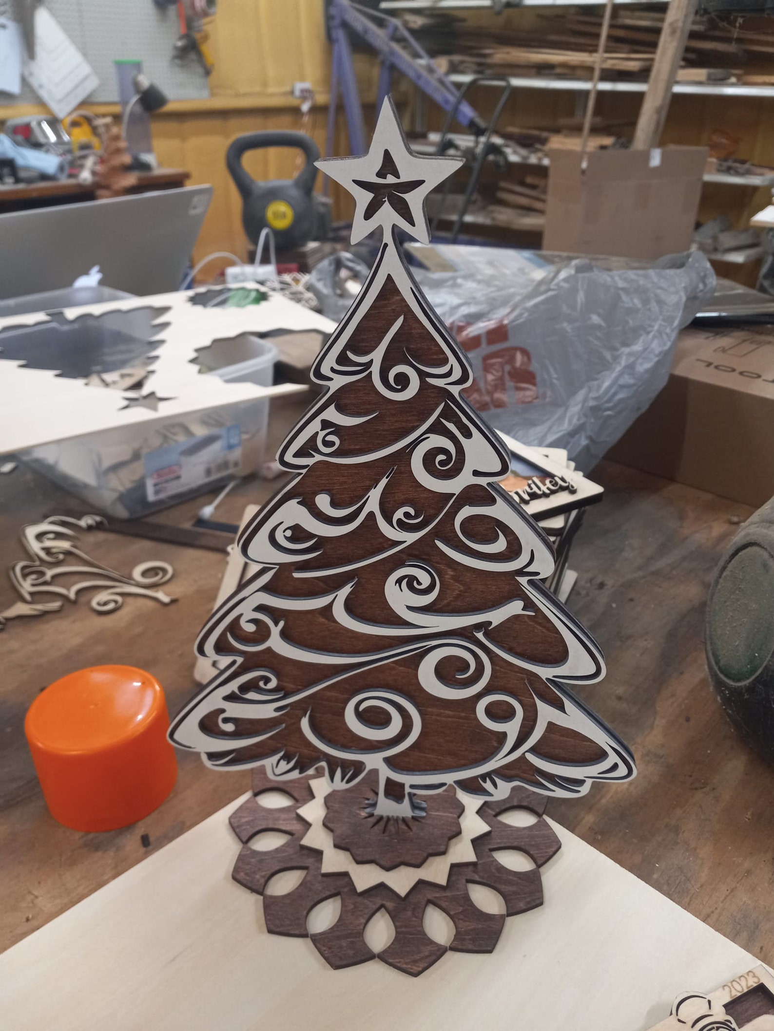 12" Desktop Christmas Swirl Tree Design, DXF Files, XCS Files, - Etsy