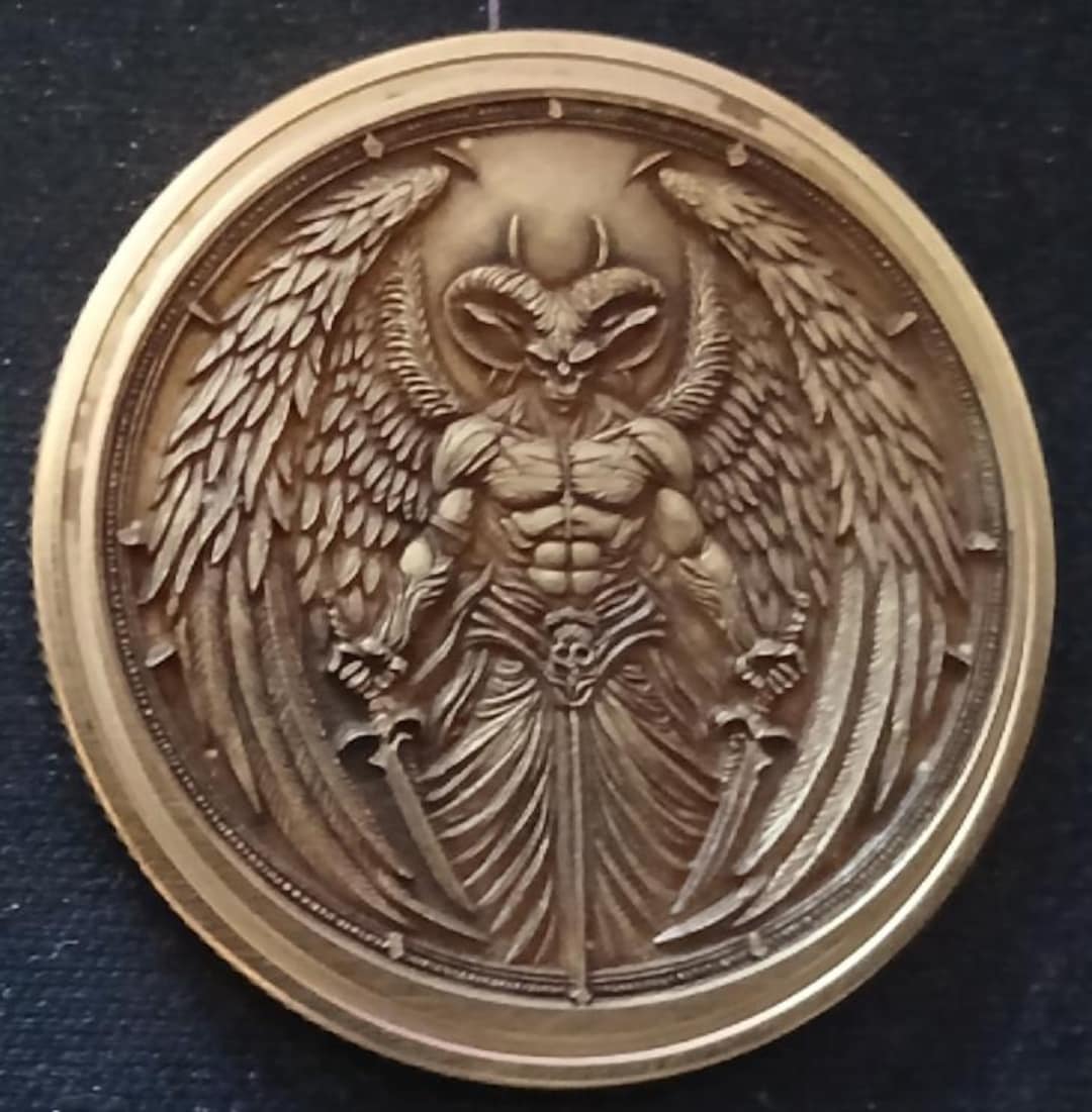 Good and Evil Coin Grayscale Depth Map for Laser Engraving | 2.5 D PNG ...