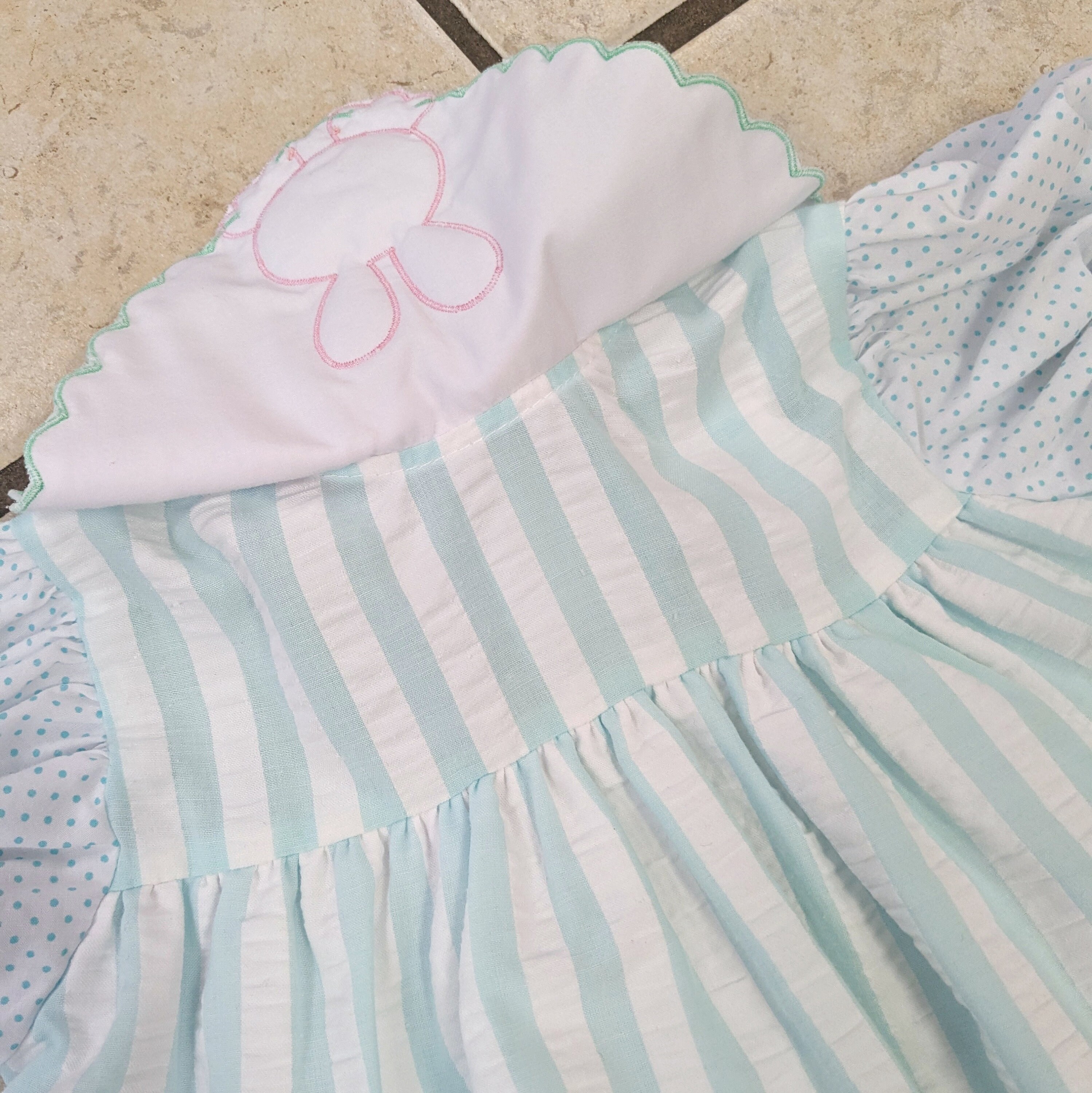 CUTE Vintage KIDS Bunny Rabbit DRESS, Polka Dots and Stripes, Small ...