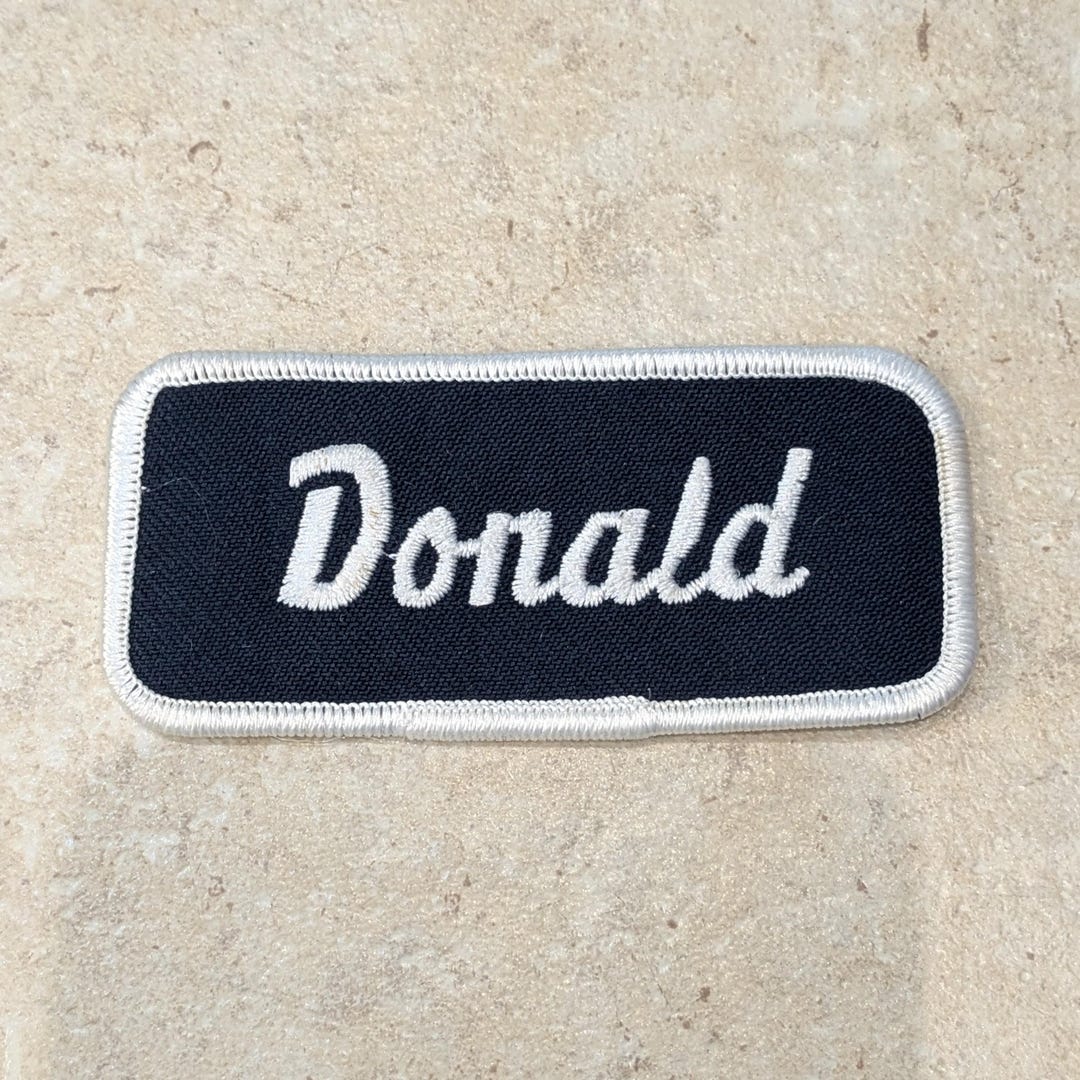 Retro DEADSTOCK 1970s “DONALD” Rectangular Embroidered Name Patch - Etsy