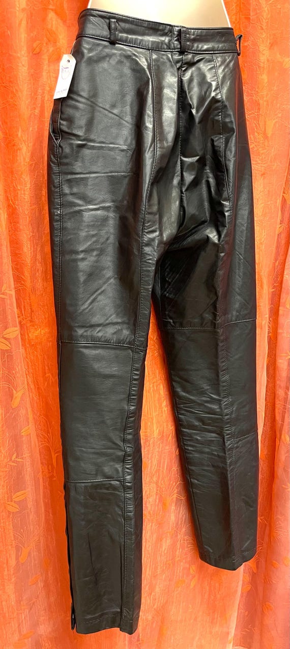 CANADIAN Black Leather Pants with 100% Rayon Lining S… - Gem