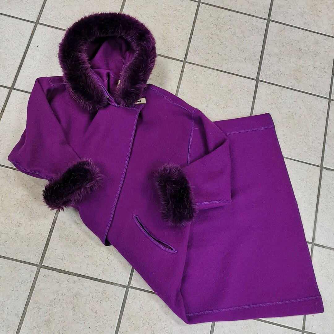 VINTAGE 1987 Lundstrom laparka Canada Pure Virgin WOOL Overcoat /w ...