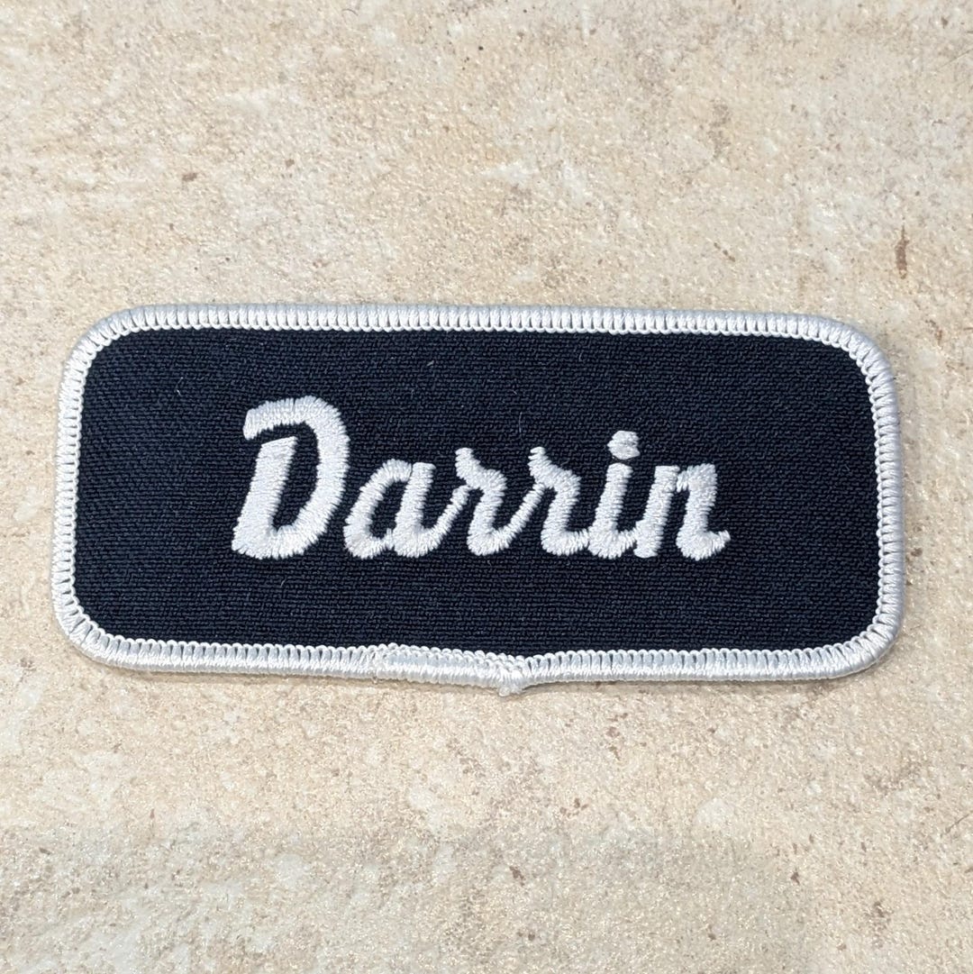 Retro DEADSTOCK 1970s “DARRIN” Rectangular Embroidered Name Patch - Etsy