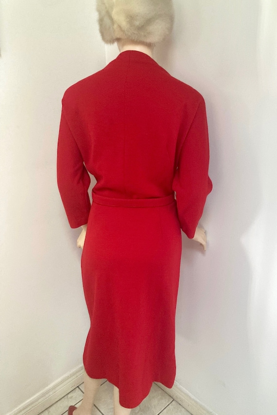 VINTAGE 1960s RASPBERRY Red MOD Dress with Belt size … - Gem