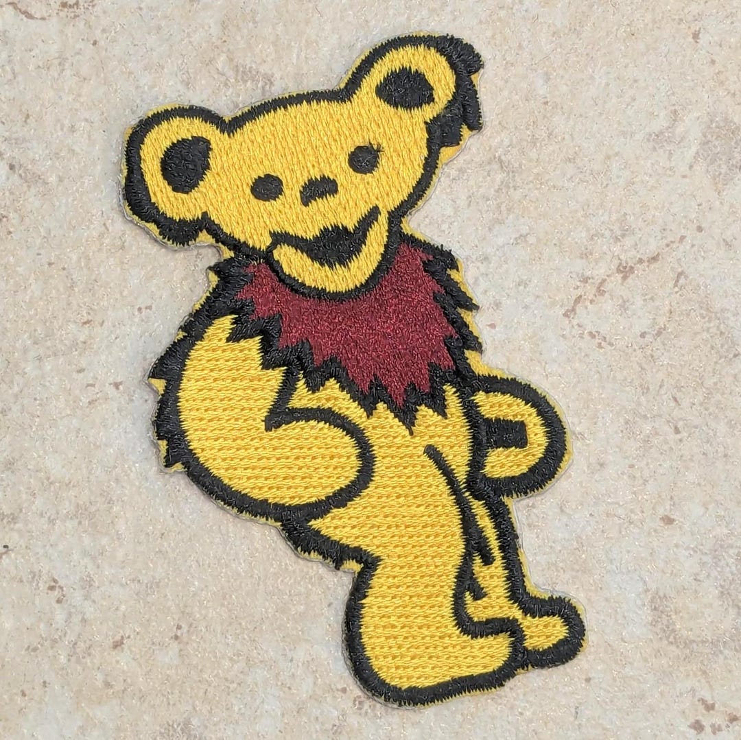Vintage GRATEFUL DEAD Yellow JERRY Bear Character Patch - Etsy