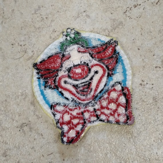 VINTAGE Creepy CLOWN Embroidered PATCH - Gem