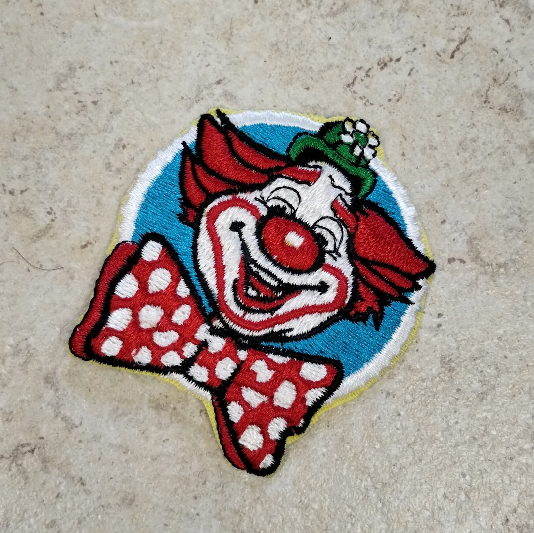 VINTAGE Creepy CLOWN Embroidered PATCH - Etsy