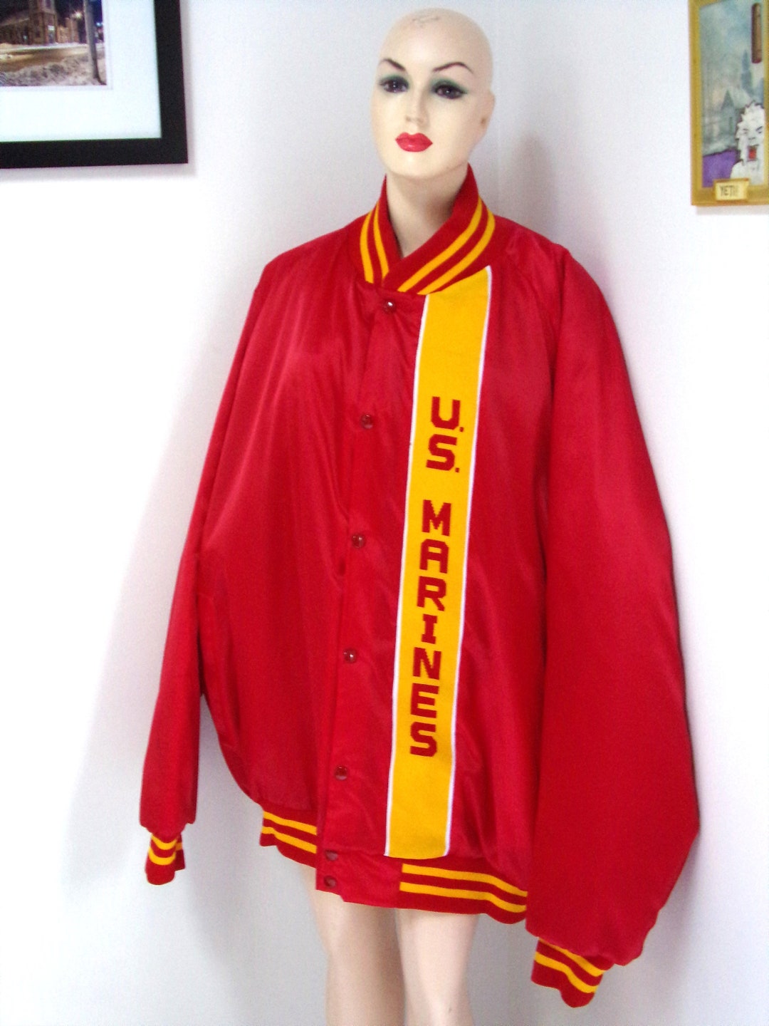 Vintage 1980s Sporty SATIN BOMBER Jacket by asw Jackets With U.S ...
