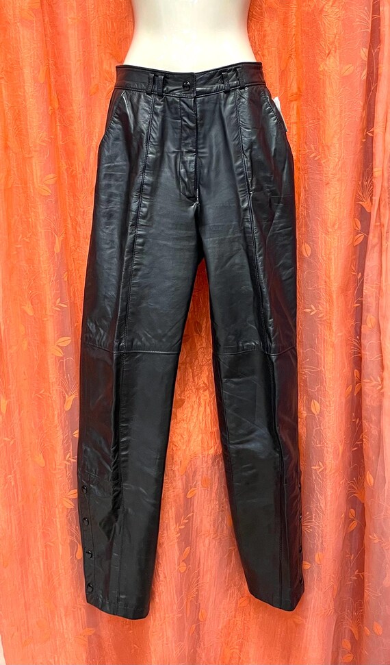 CANADIAN Black Leather Pants with 100% Rayon Lining S… - Gem