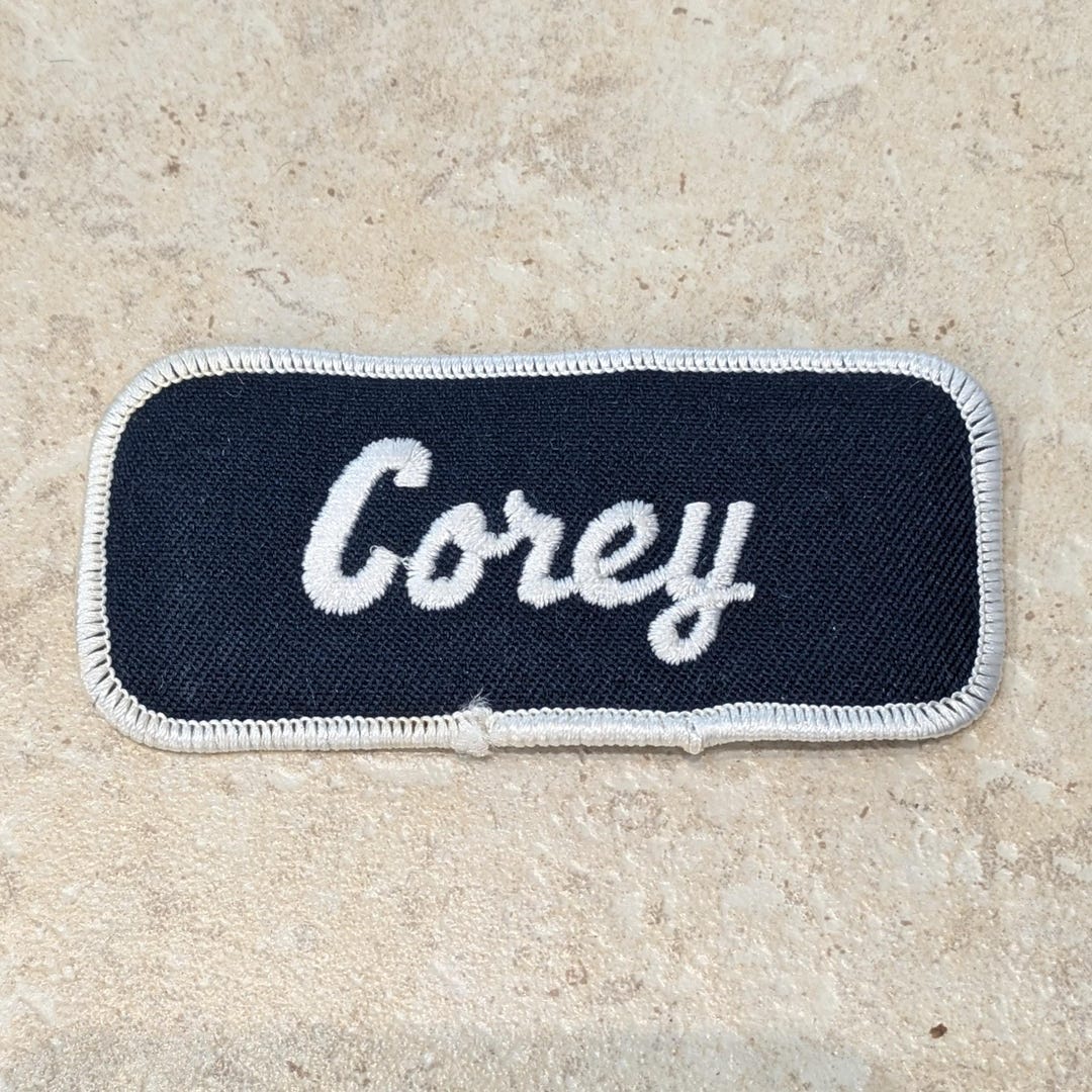 Retro DEADSTOCK 1970s “COREY” Rectangular Embroidered Name Patch - Etsy
