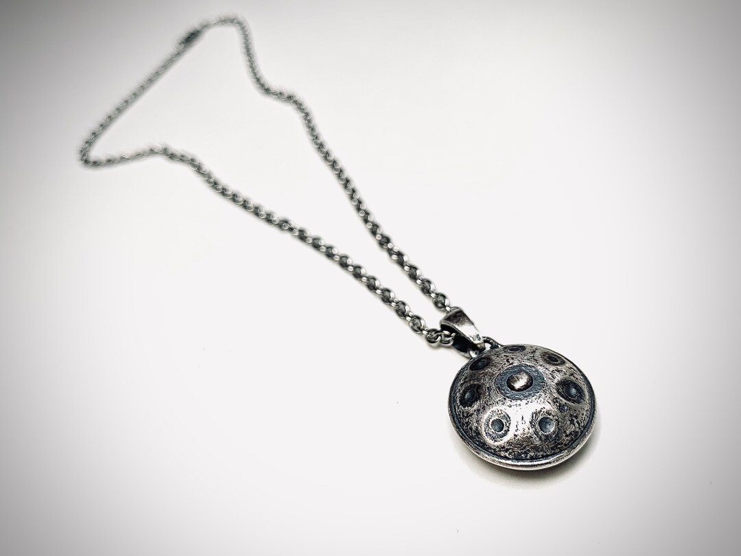 Handpan Pendpan-mini Pendant Necklace Sterling Silver Vintage Handmade ...