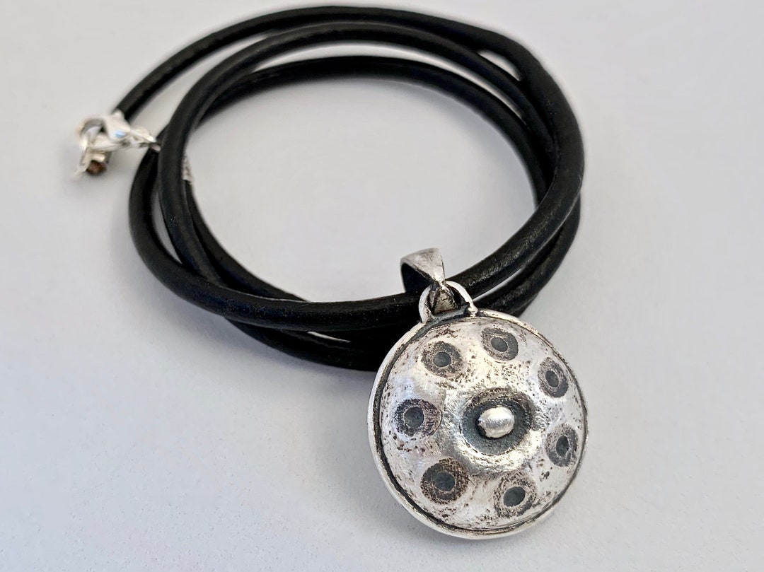 Handpan Pendpan-mini Pendant Necklace Sterling Silver Vintage Handmade ...