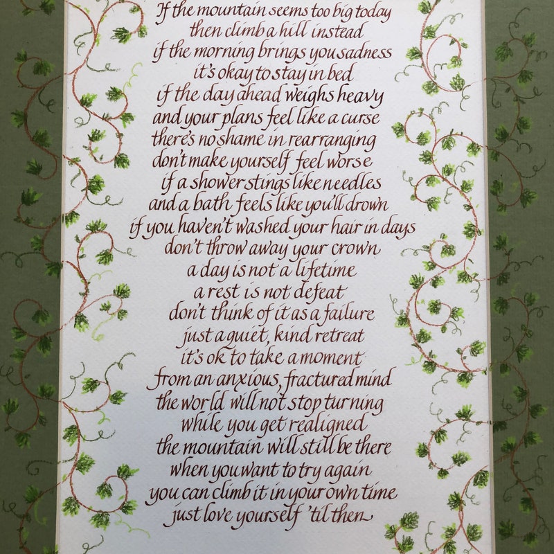 Calligraphy in Frame - Etsy