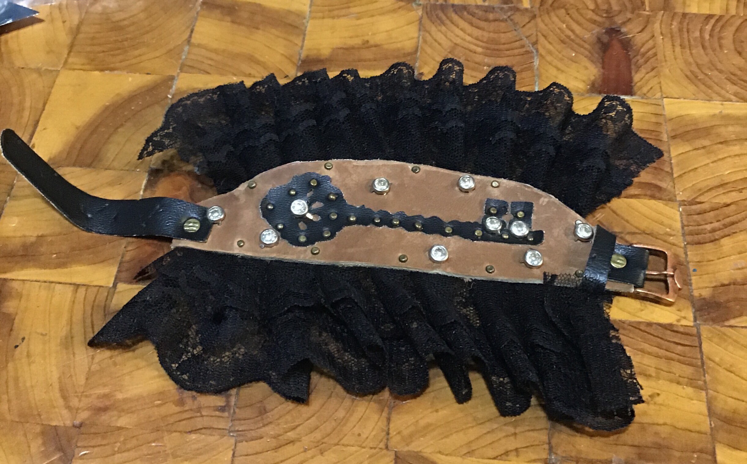 Steampunk Leather and Lace Bracer - Etsy