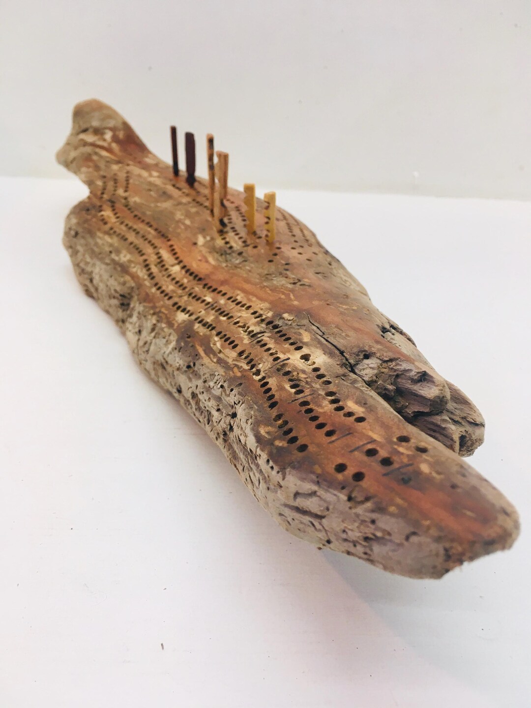 Cribbage Board Game, Sculpted Beach Wood, 3 Track, Handcrafted Wooden ...