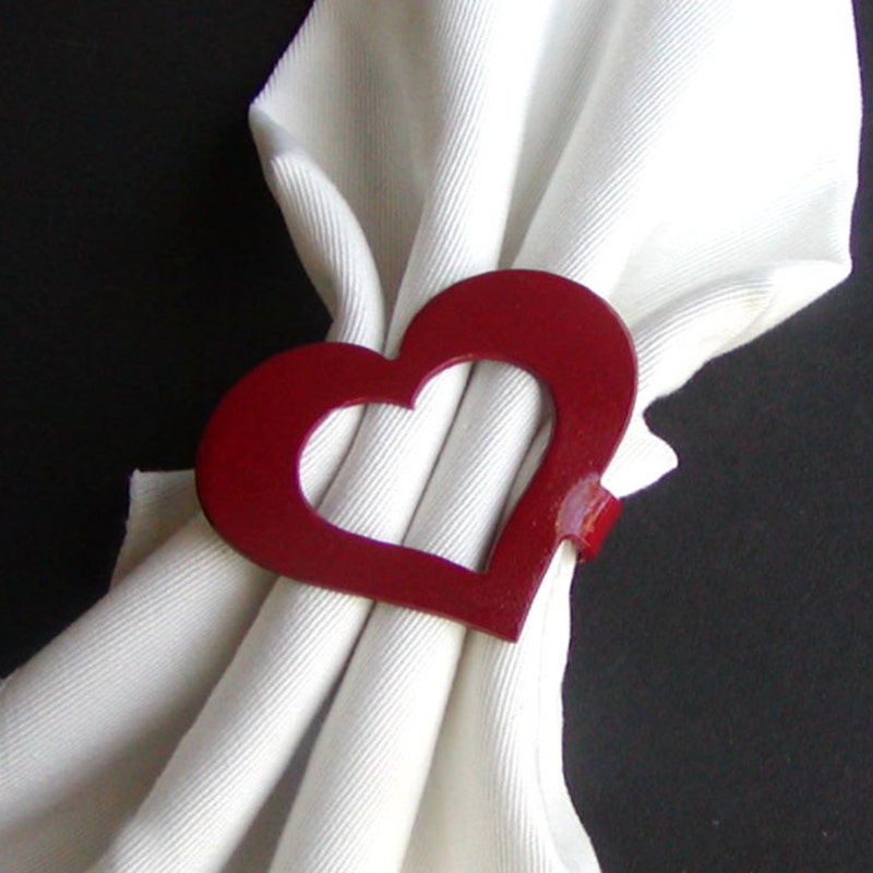 Heart Napkins and Rings - Etsy