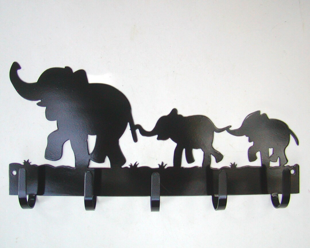 Happy Elephants Key Hook Wall Key Holder Jewelry Belt Scarf Steel - Etsy