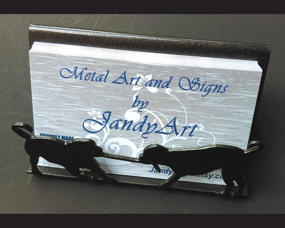 Playful Dog Puppies Decorative Metal Business Card Display - Etsy