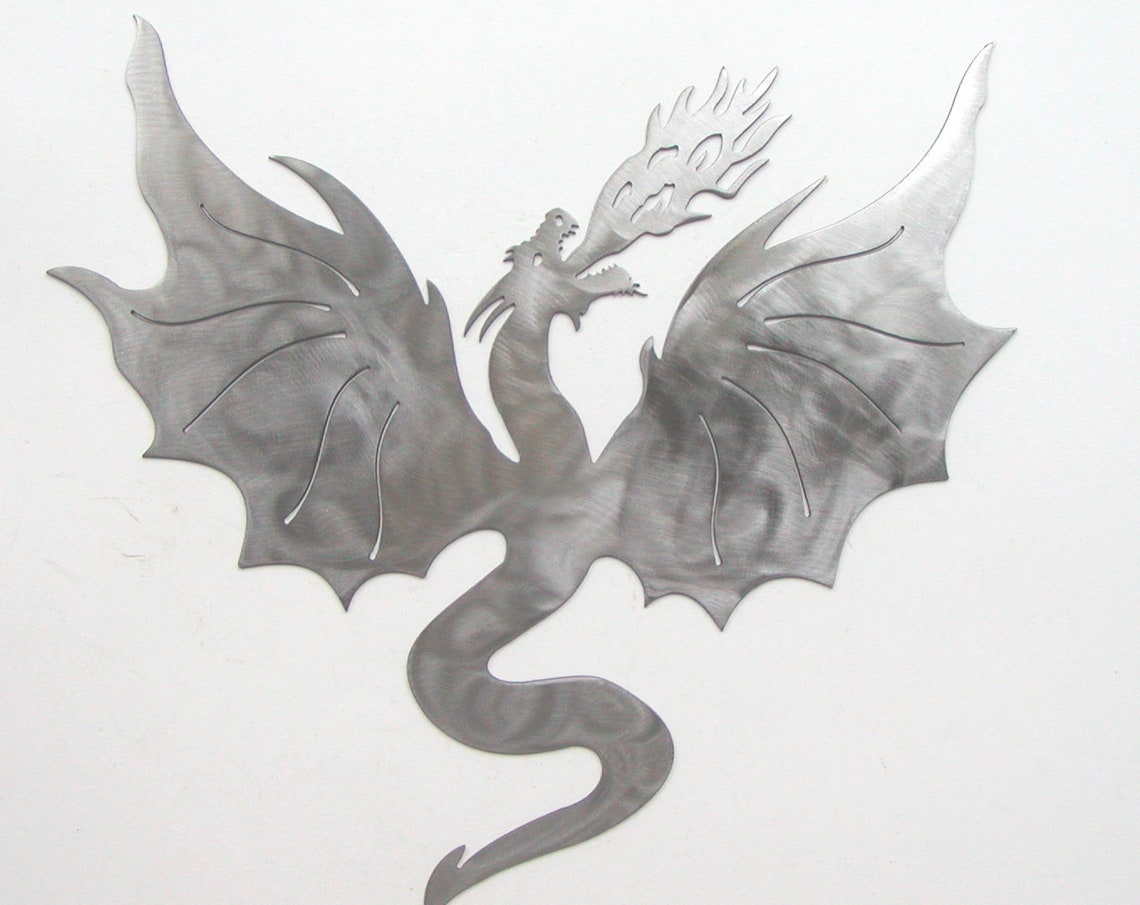 Mythological Metal Fire Breathing Dragon Flying Fantasy - Etsy