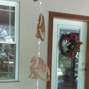 Four Dragons Metal Wind Catcher Spinner Rustic Garden Mythical - Etsy