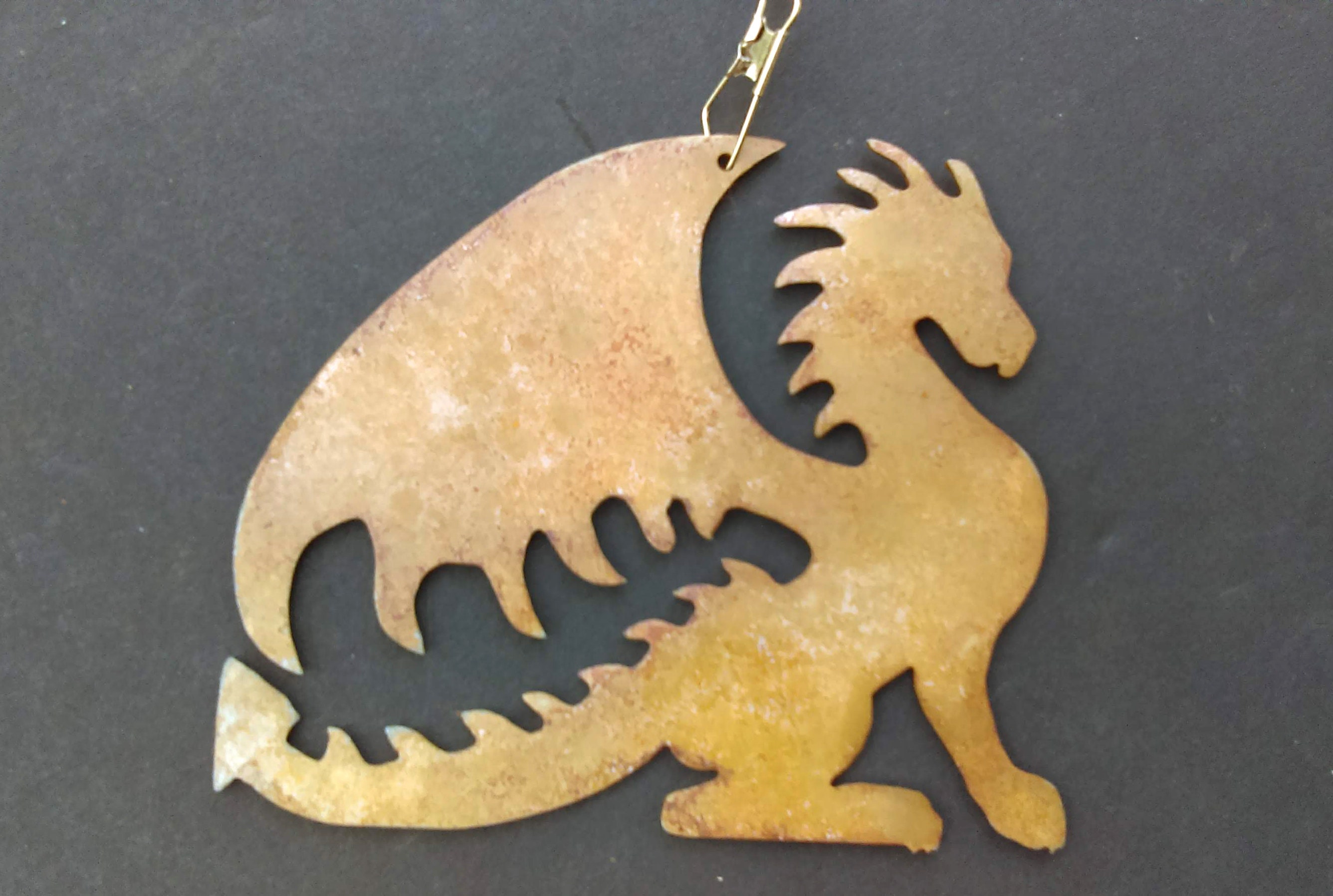 Four Dragons Metal Wind Catcher Spinner Rustic Garden Mythical | Etsy