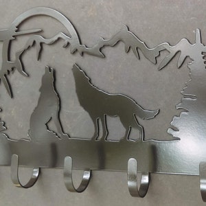 Howling Wolf Key Hook Wall Key Holder Jewelry Belt Scarf Steel - Etsy